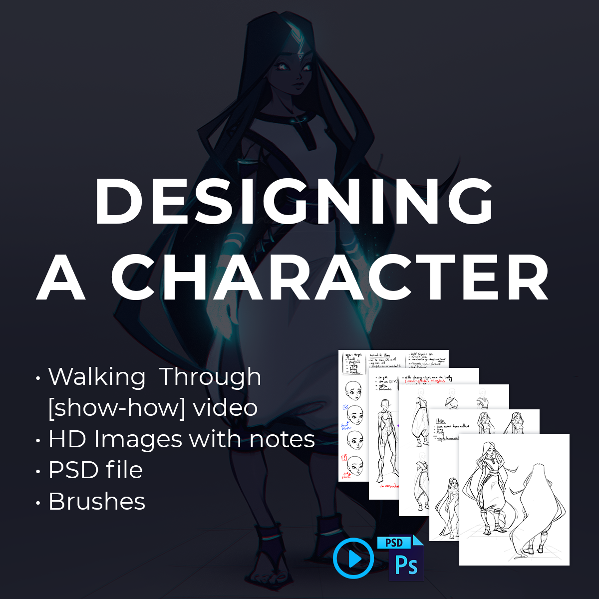 Designing a Character [Process + PSD + Brushes] – Aalmaluar